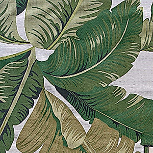 Couristan Dolce Palm Lily Indoor/Outdoor Area Rug, 5'3" x 7'6", Hunter Green-Ivory