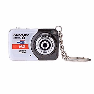 Andoer Digital Camera X6 Portable Ultra Mini High Denifition Kids Camera Mini DV Support 32GB TF Card with Mic-White with Gray