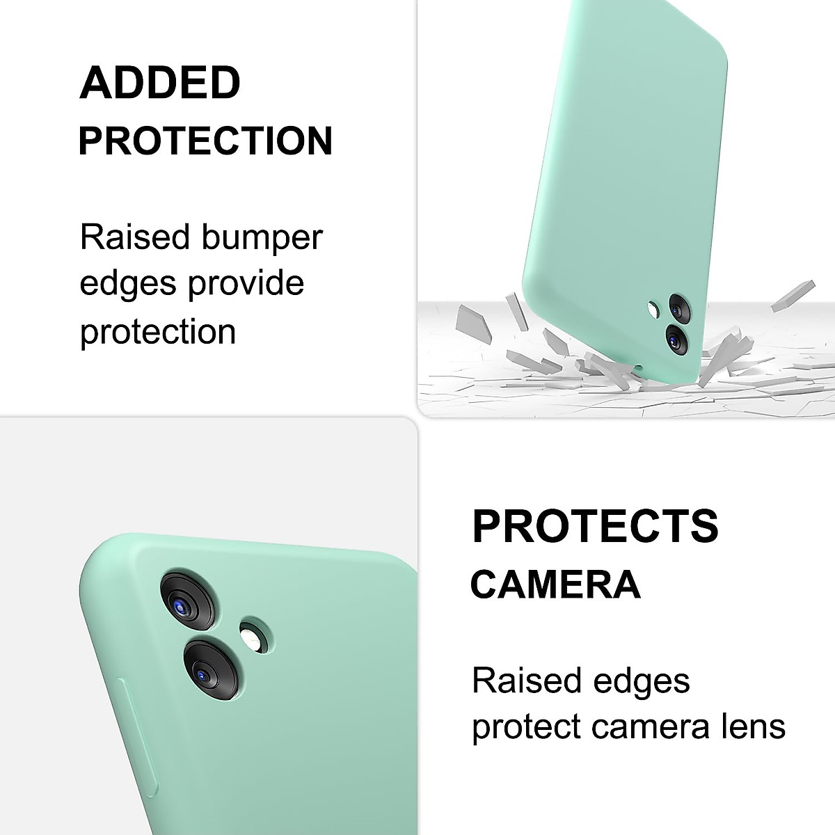 NUIMADL Galaxy A04 Case 6.5 inch, Soft Liquid Silicone Protective and Anti-Scratch Microfiber Lining Shockproof Compatible with A04 4G Cover (Green)