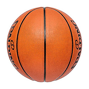 Lifetime Pro Court Height Adjustable Portable Basketball System, 44 Inch Backboard, Red/White & Spalding React TF-250 Indoor-Outdoor Basketball 29.5"