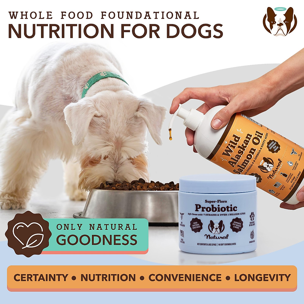 Natural Dog Company Probiotic Chews for Dogs (90 Bites), Chicken Flavor, Helps with Digestion & Gut Health Supports Immune System, Probiotics Supplement for Dogs of All Ages, Sizes & Breeds.