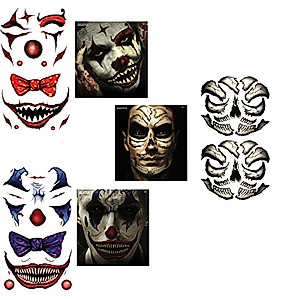 Halloween Realistic Temporary Costume Make Up Face Metallic Tattoo Kit Men or Women - (Mermaid) - 2 Kits