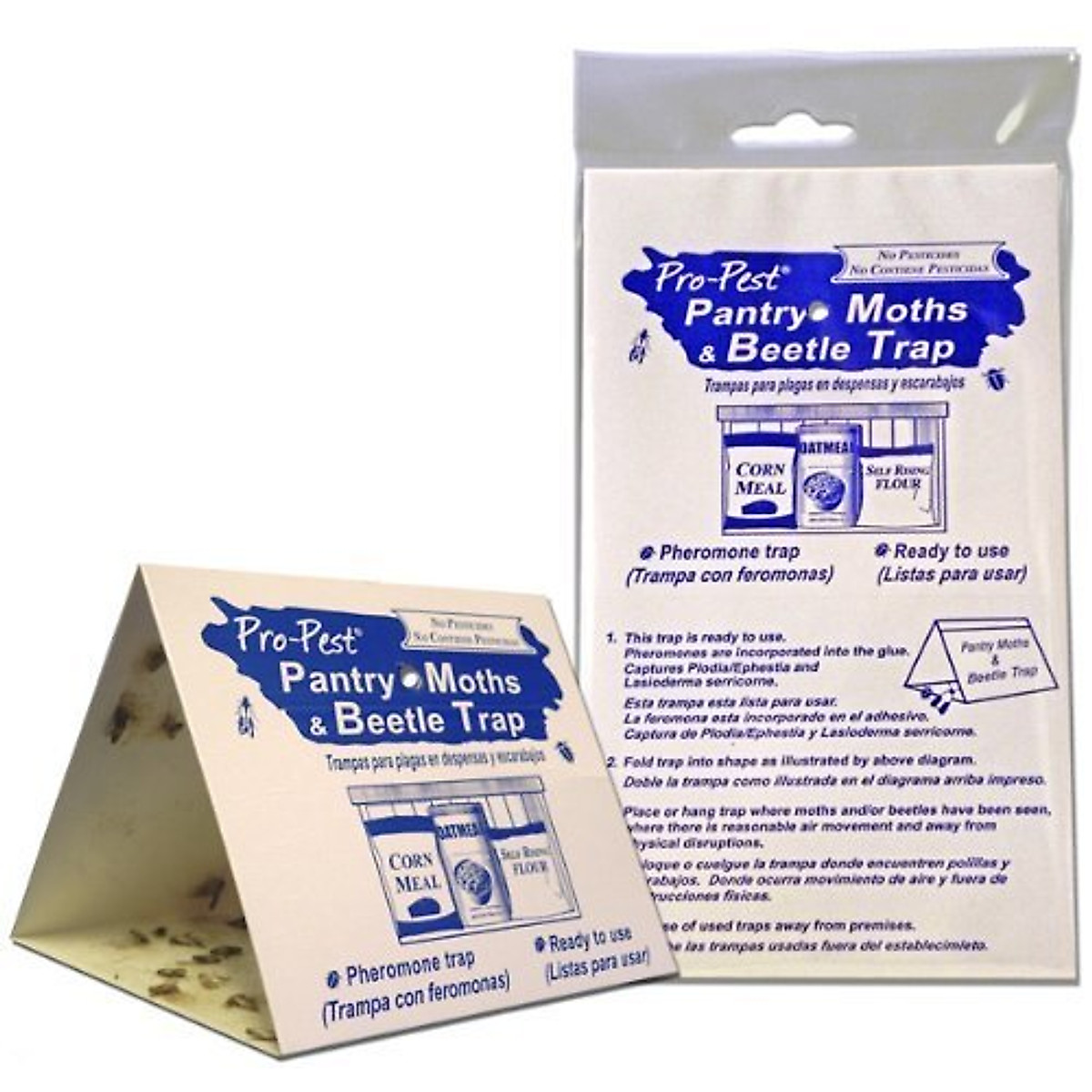 Pro-Pest Pantry Moth Traps - 6 Ready to Use Pre-Baited Traps - 3 Packs of 2 Traps