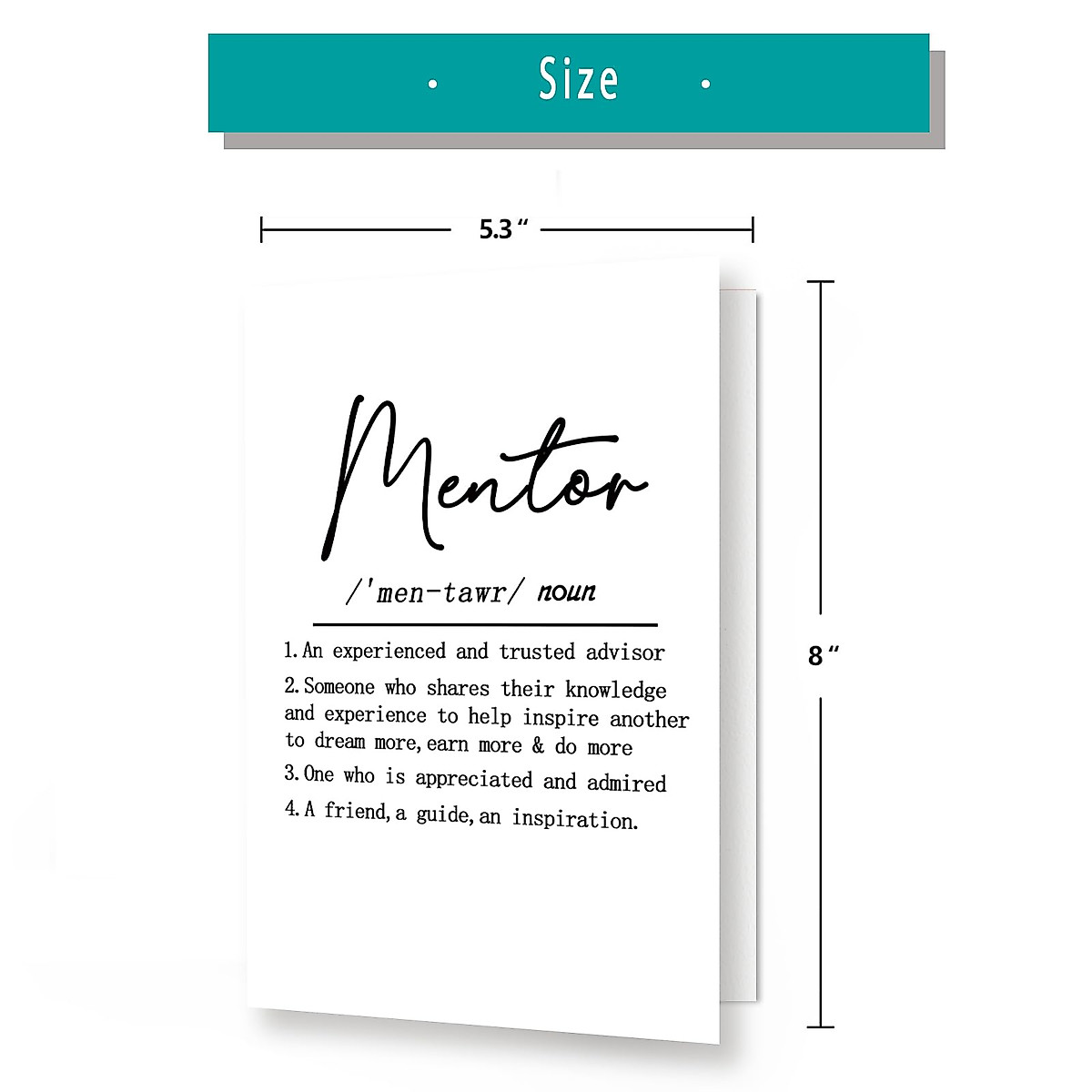 YiKaLus Happy Boss’s Day Card for Mentor, Unique Mentor Gifts for Leader Boss, Great Mentor Definition Card for Women Men, Best Thank You Gift Idea for Him Her