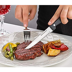 Knife Set With Wooden Block - 15 Piece Set Includes Chef Knife, Bread Knife, Carving Knife, Utility Knife, Paring Knife, Steak Knife, Boning Knife, Scissors And Knife Sharpener. - By Kitch N’ Wares