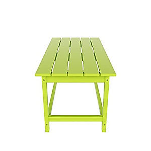 WestinTrends Malibu Outdoor Coffee Table, 35" x 17.5" All Weather Poly Lumber Patio Adirondack Coffee Table for Garden Lawn Porch Balcony, Lime