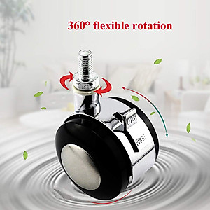 4X Caster Wheels,Alloy Material Swivel Caster Wheels,Furniture Casters1.5"/2"Replacement Casters,Threaded Rod M8*15mm,with Mounting Screw Wrench