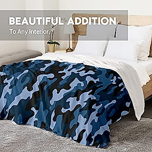 Throw Blanket for Couch, Cozy Warm Plush Fleece Throw Blanket for Adults and Kids, Ultra-Soft Flannel Blanket Decorative Fuzzy Throws for Sofa Bed Dorm, All Season 50x60 in (Camo)