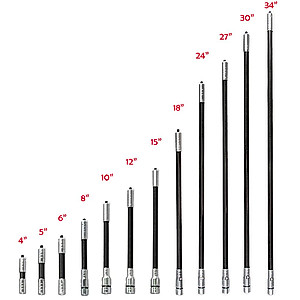 ZSHJG Archery Bow Stabilizer Balance Bar Extension Pole Rod 4-34 inch Carbon Fiber Shock Absorber for Recurve Compound Bow(12 inch)