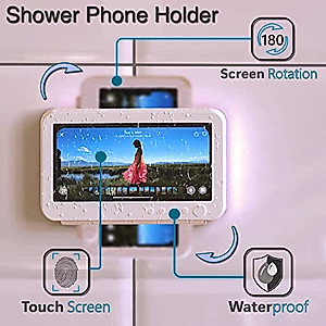 Elil Shower Caddy Shower Shelf for Inside Shower Phone Case Shower Accessories 13-in-1 Set, Self Adhesive Shower Organizers – No Drill Easy Installation with Exfoliation Glove Back Scrubber and Loofa