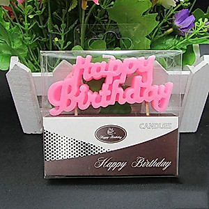 Pink Happy Birthday Letter Candle for Cake,Alphabet Birthday Candle for 1 2 3 4 5 6 7 8 9 10 Years Old Party Cake,1st 2rd 3nd 4th 5th 6th 7th 8th 9th 10th Cake Topper (Pink)