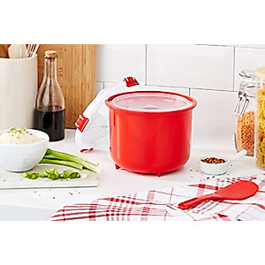Sistema Microwave Collection Rice Cooker, 87.2 oz./2.6 L, Red
