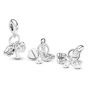 PANDORA My Little Baby, White Enamel & Clear CZ