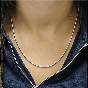 Sterling Silver 2MM, 2.5MM, 3MM, 4MM, 5MM Solid Round Snake Chain Necklace- Flexible Snake Chain Necklace, Round 925 Sterling Silver Necklace,Made In Italy, Jewelry Accesorries Gadgets
