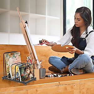 lukar Tabletop Art Rack, Art Storage Rack, Canvas Rack Art Storage Small Art Drying Rack Metal Storage Stand for Canvas Frame Drawing Board, Prints, Panel Artwork 13.77" H