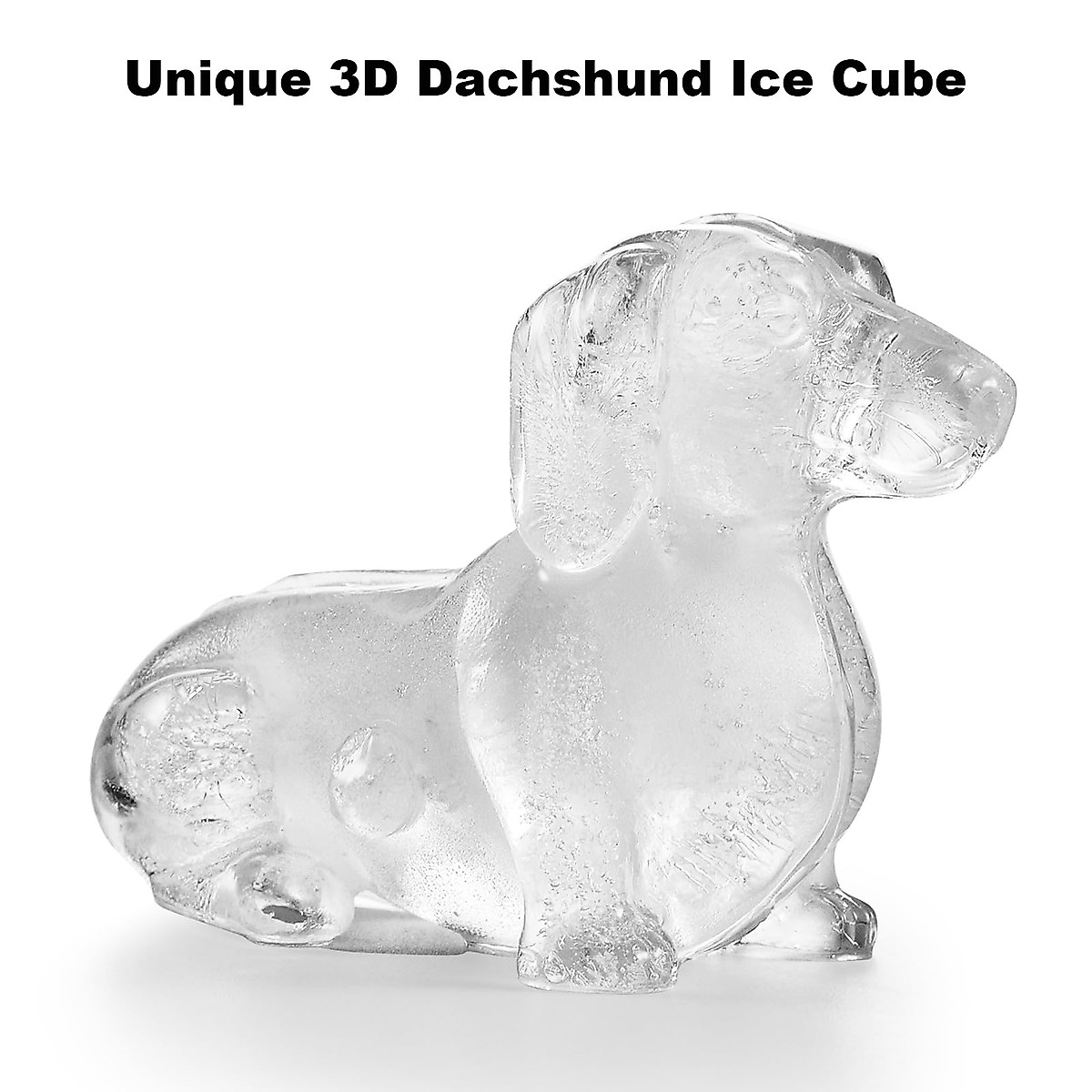 Nax Caki 3D Dachshund Dog Ice Cube Mold Fun Shapes, Dachshund Gifts for Women, Cute Large Craft Ice Mold, Big Dog Ice Cube Trays for Whiskey Cocktails Bourbon
