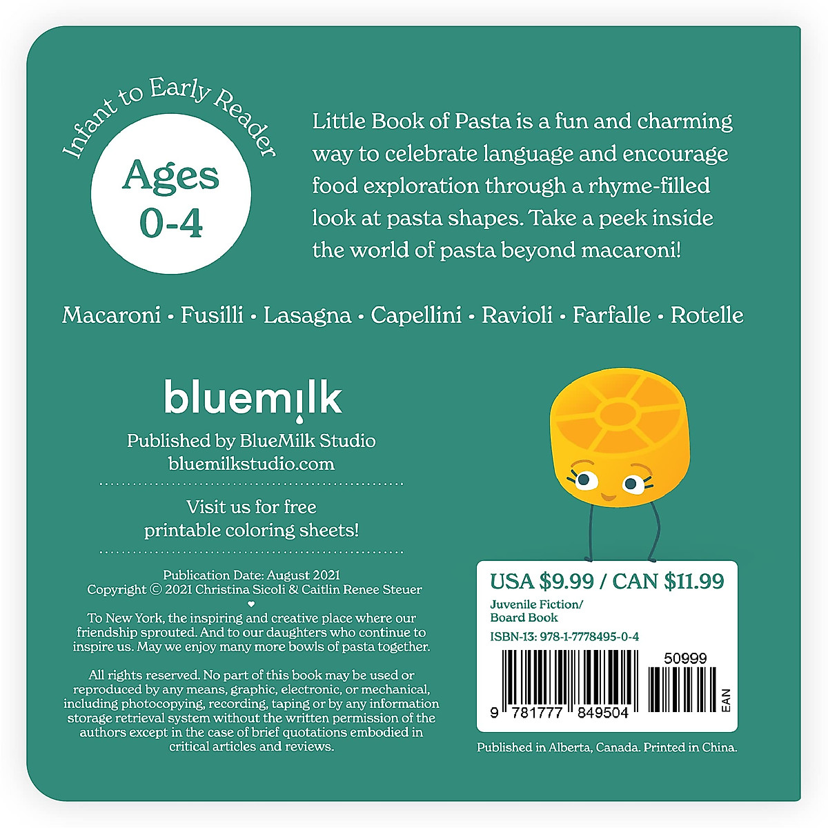 Little Book of Pasta Board Book for Babies and Toddlers about Shapes Read with Phonics and Rhymes Baby Book 0-12 Months Toddler Book Ages 1-4