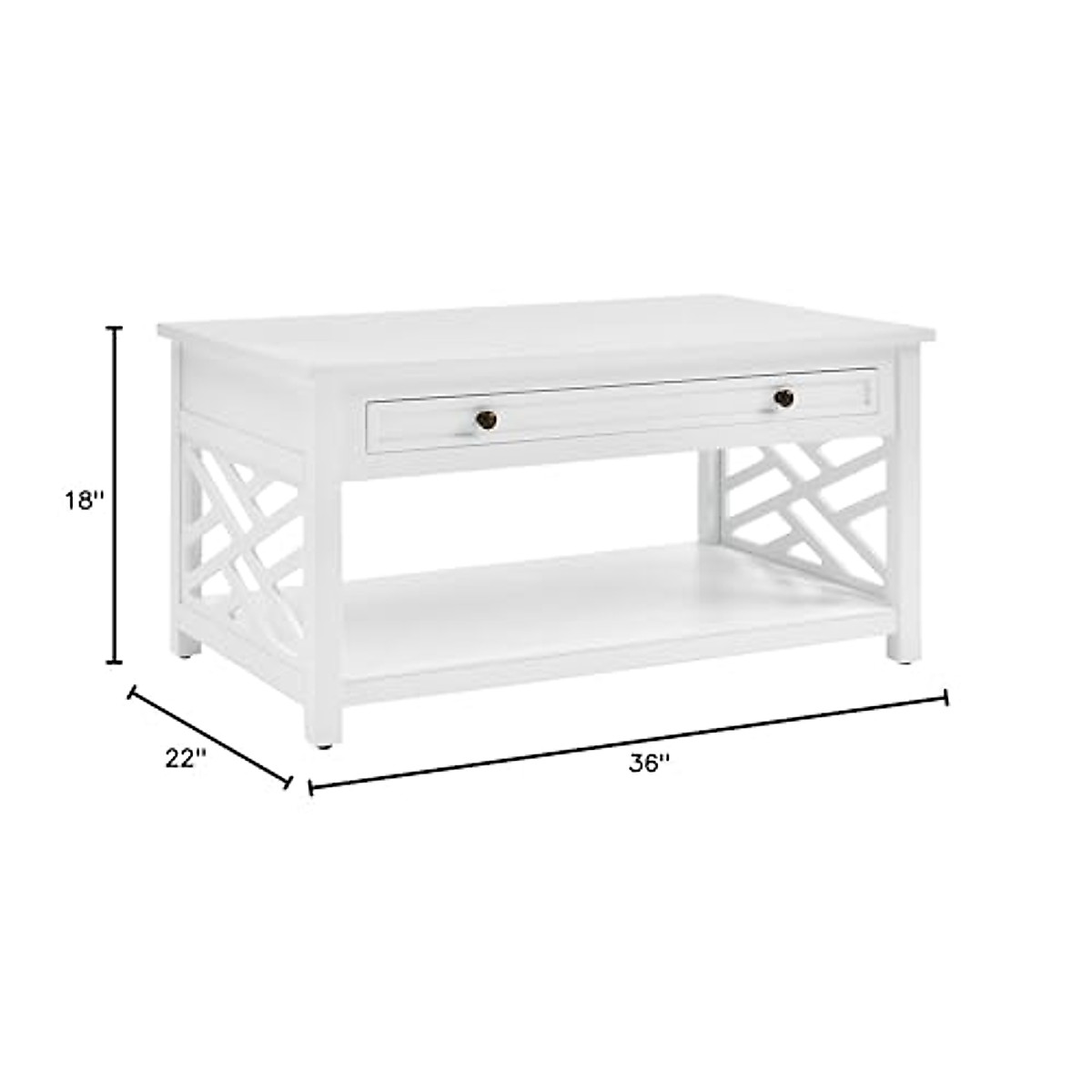 Alaterre Furniture Coventry 36" W Wood Coffee Table with 1-Drawer