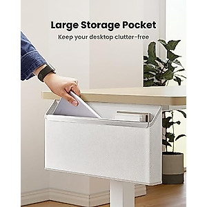 ErGear Standing Desk with Storage Pocket, 48 x 24 inch Height-Adjustable Standing Desk, Electric Standing Desk Workstation with Height Memory Presets for Home & Office, Natural Wood