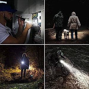 Lepro LED Flashlight with Clip, LE2050 Flashlight High Lumens, 5 Lighting Modes, Zoomable, Waterproof, Lightweight Flash Lights/Flashlights for Emergencies,Camping, Powered by AAA Battery