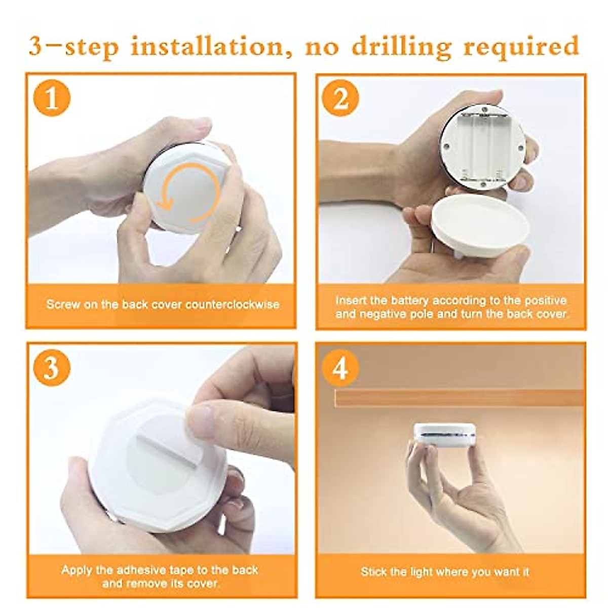 MFOX Under Cabinet Led Lighting, Closet Lights|Puck Lights with Remote, RGB Color Changing Dimmable Lighting