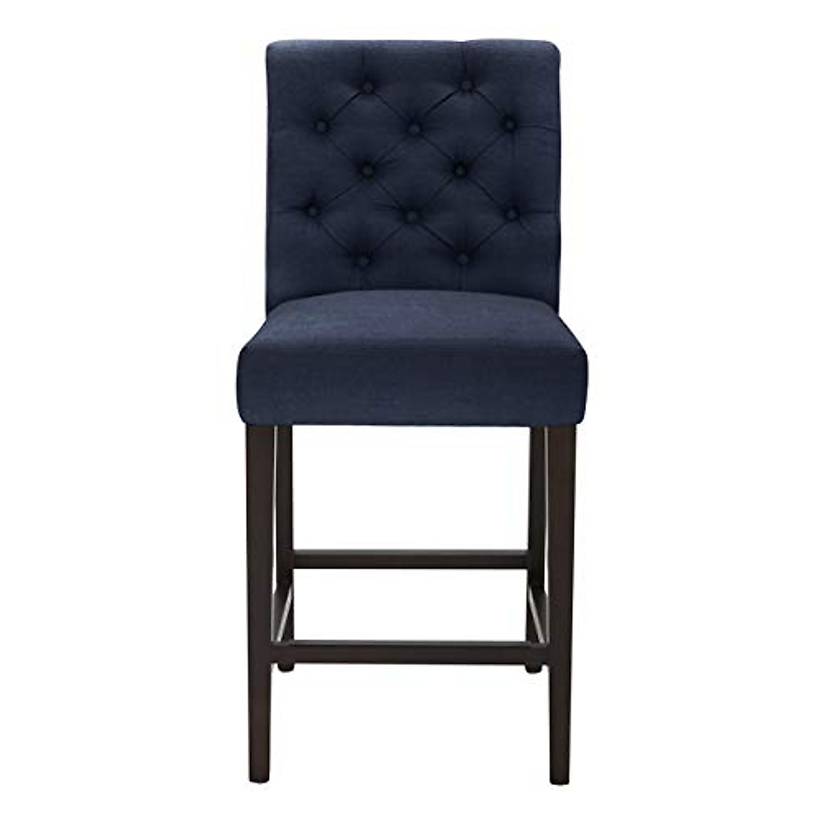 Amazon Brand – Stone & Beam Carson Tufted High-Back Upholstered Counter-Height Kitchen Stool, 41"H, Navy Blue