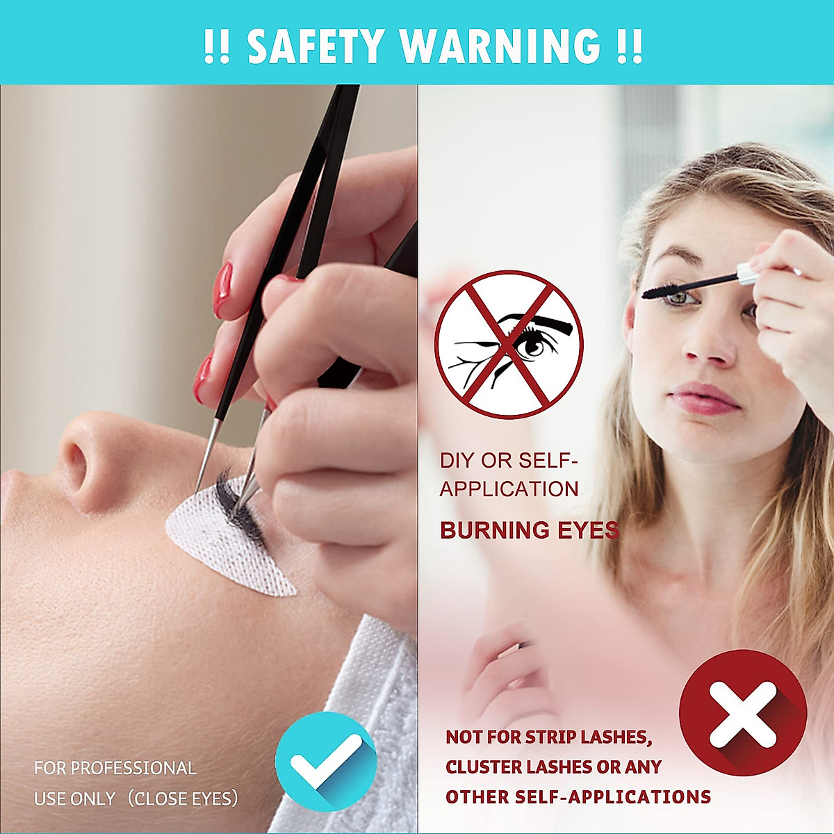 ALLOVE Eyelash Extension Glue for Lash Extensions 1-2s Drying Time Lash Extension Glue Retention up to 7-8 Weeks Power Extreme Waterproof Lash Glue for Eyelash Extensions Professional Use Only