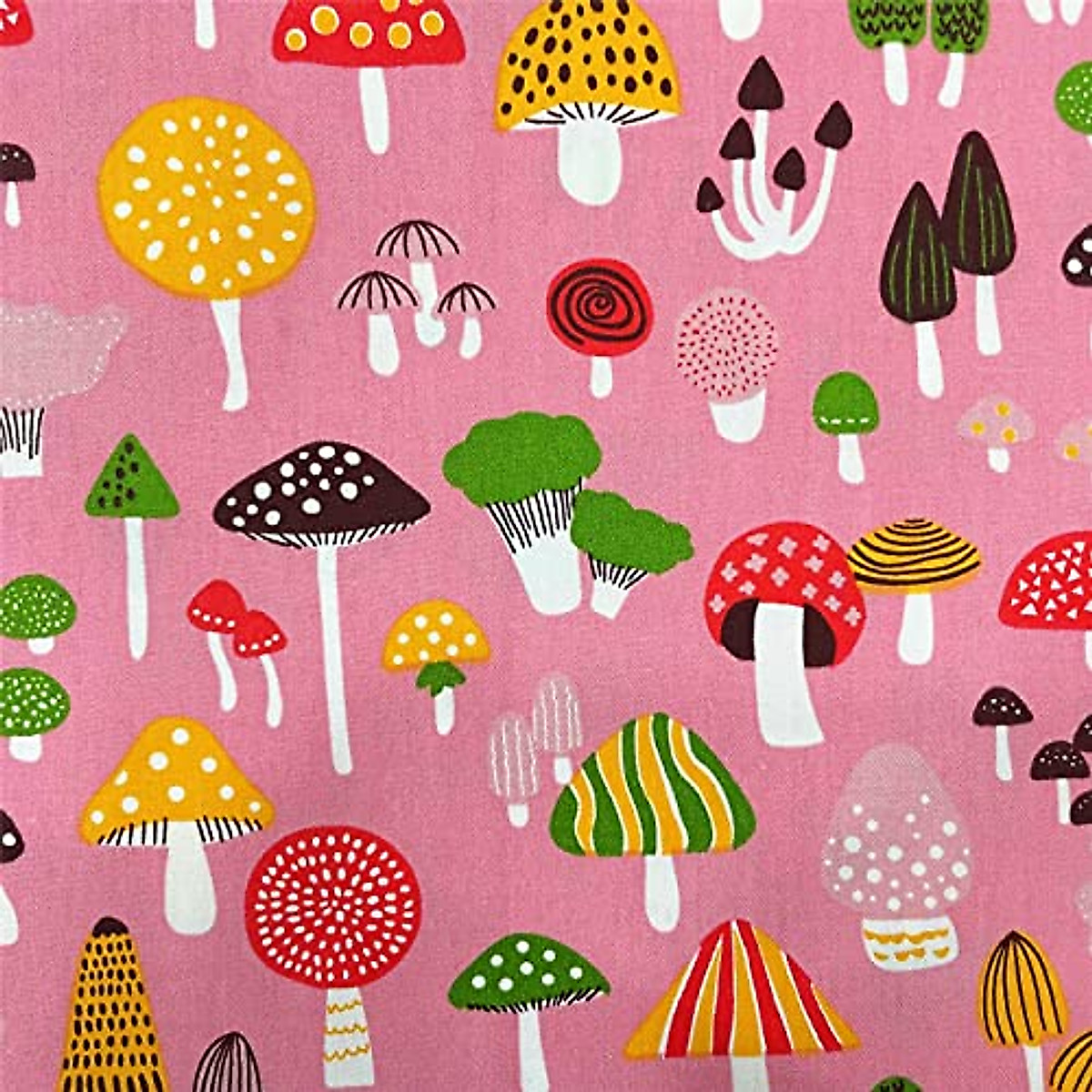 Mushroom Fabric Fat Quarters for Quilting,Cotton Printed Food Pattern Fabric Bundles 18x22,Botanical Woodland Theme SZRUIZFZ (6pcs)