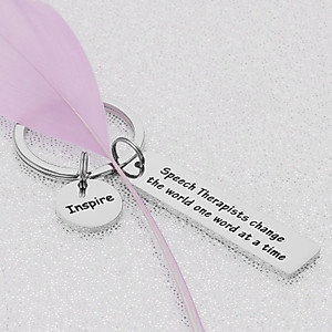 Kivosliviz Speech Therapist Gifts Speech Language Pathologist Gifts Slp Jewelry Speech Therapy Keychain