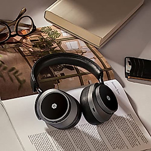 MASTER & DYNAMIC MW75 Active Noise-Cancelling (ANC) Wireless Headphones ñ Bluetooth Over-Ear Headphones with Mic, Black Metal/Black Leather