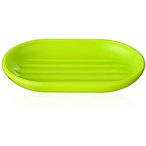 6 Pcs Plastic Bathroom Accessory Set Luxury Bath Accessories Bath Set Lotion Bottles, Toothbrush Holder, Tooth Mug, Soap Dish, Toilet Brush, Trash Can, Rubbish Bin (Green)