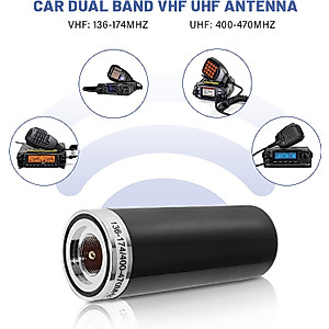Anina 3DB Gain GMRS Antenna NMO Mount, Dual-Band UHF VHF 136-174MHz 400-470MHz, 3.5” Antenna NMO Connection for Midland Car Truck Ham Radio Amateur Mobile Radio Two Way Radio Marine Boat VHF Radio