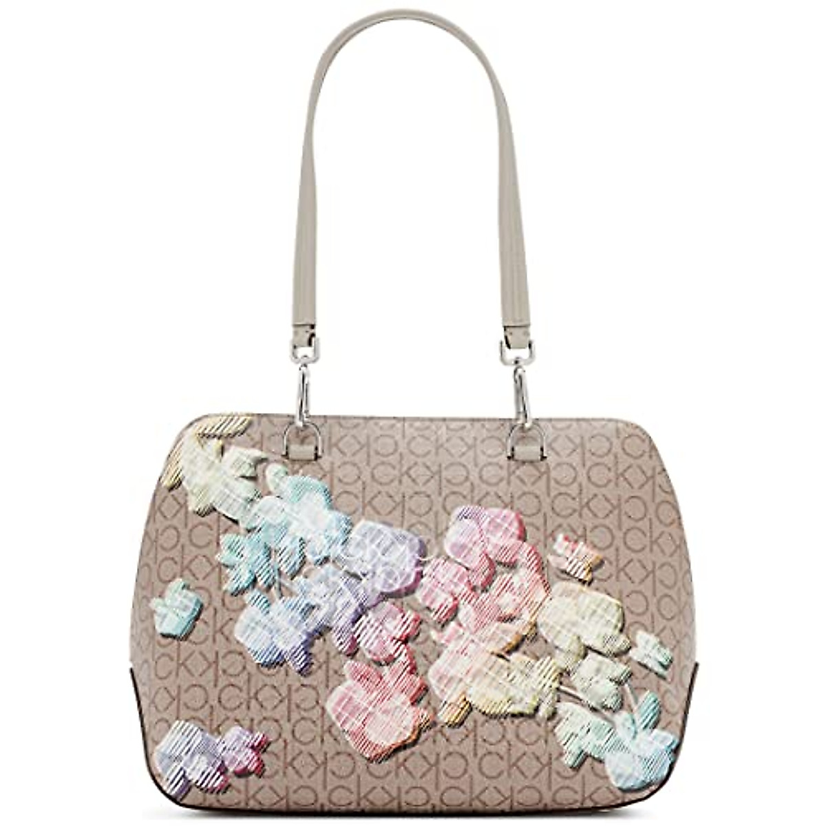 Calvin Klein Lucy Triple Compartment Tote, Almond/Taupe/Floral