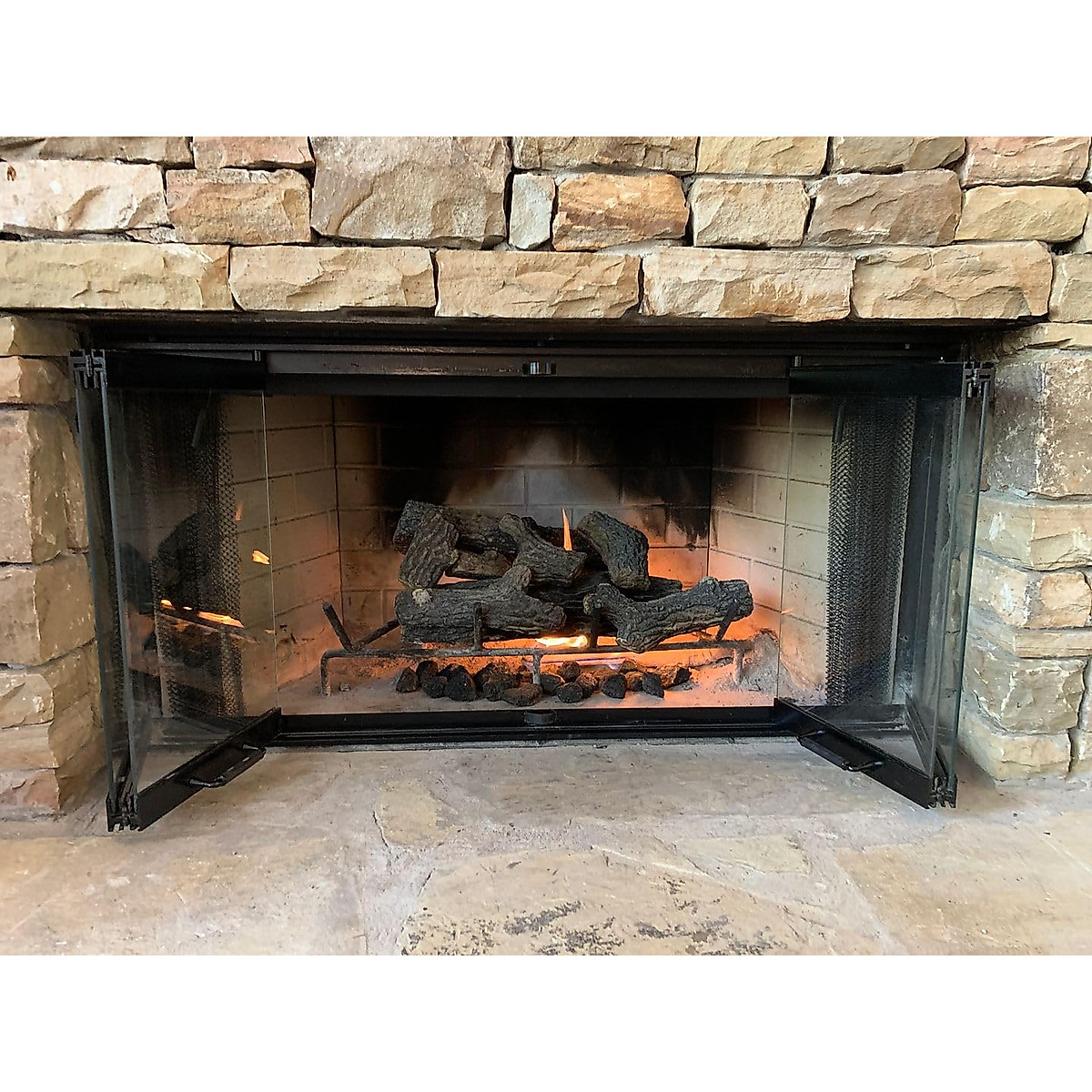 Fireplace Glass Door Set for Heatilator Fireplace Model# E36, E-36I, EC36, EC-36I, EL36, BC36R, BC36C (Black Finish)