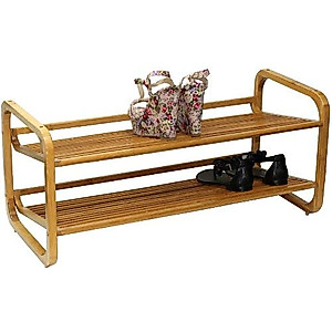 Oceanstar 2-Tier Bamboo Shoe Rack