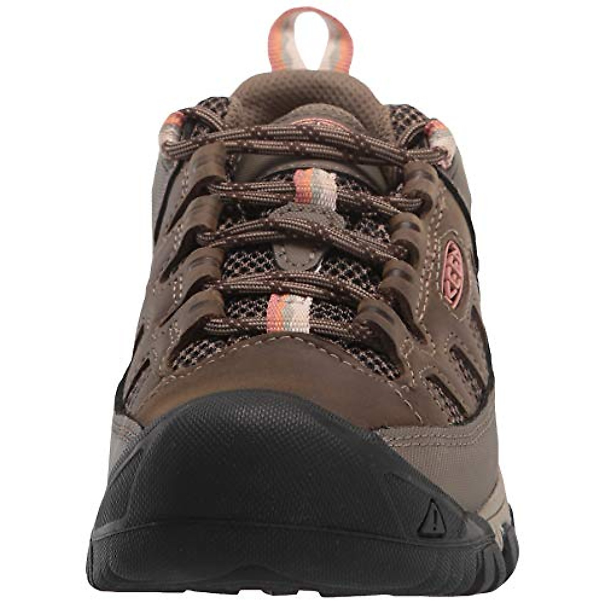 KEEN Women's Targhee Vent Low Height Breathable Hiking Shoes, Stone Gray/Brick DuST, 10.5