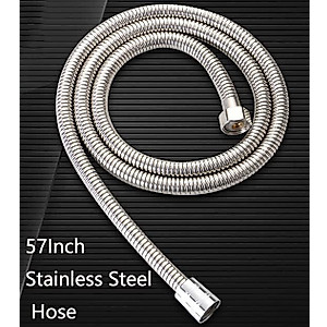 Detachable Handheld Shower Head with Hose - High pressure 5 Functions Showerheads Hand Held Shower Heads,Extra Long 4.7 ft. Stainless Steel Hose and Holder.