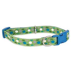 Petmate GID Easy to Clean Dots Adjustable Leash, 3/4" x 14-20", Green Dots, Green