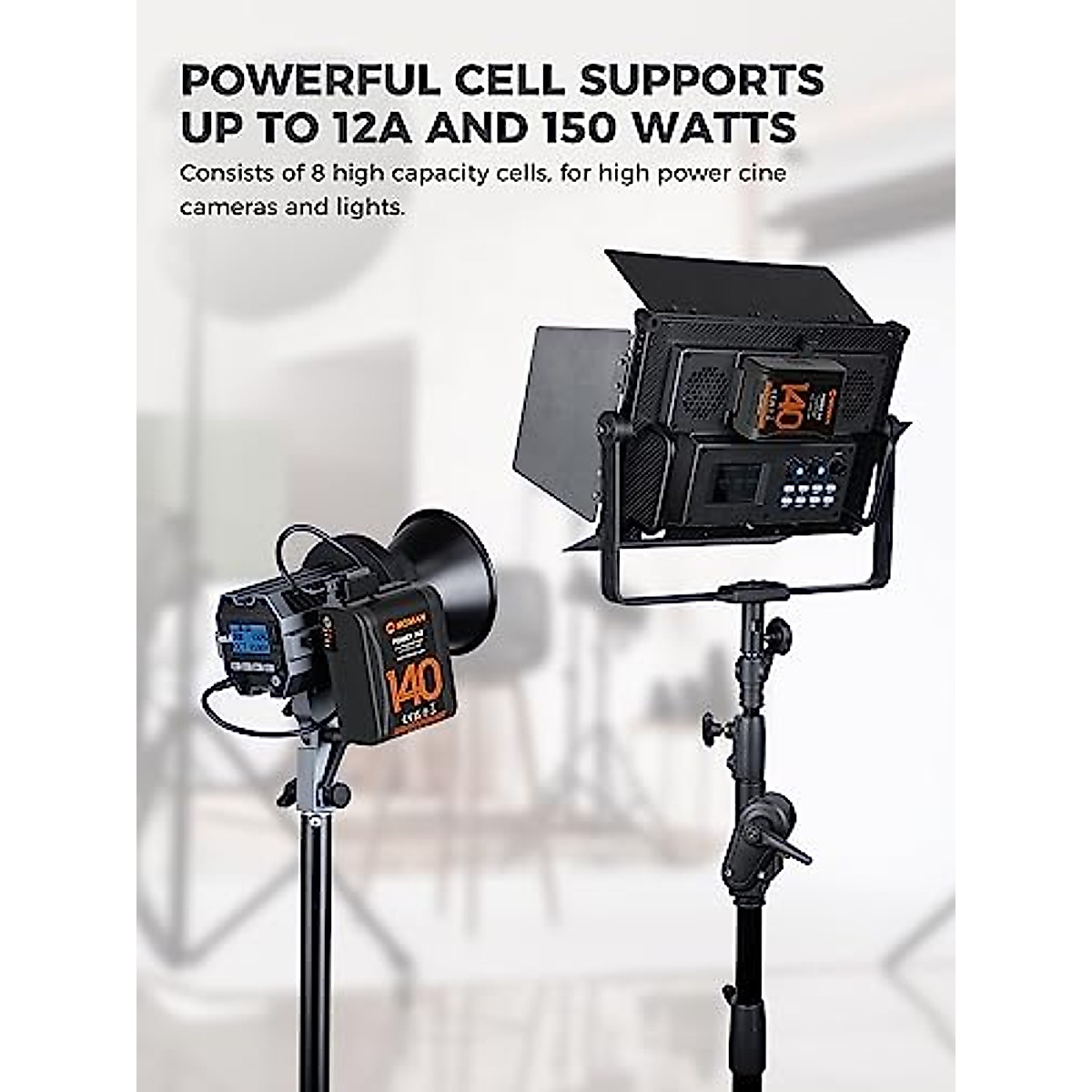 Moman V Mount Battery, Power 140 V-Lock Battery 140Wh/9700mAh with D-Tap&65W USB-C Outputs Compatible with Red Komodo & Canon C300 Cameras & Aputure 200D 200X Video Light, V-Mount-Battery-VLock-USB