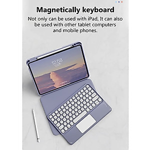 PboyiqiS Keyboard Case for iPad 9/iPad 8/iPad 7/Air3/Pro 10.5 with Pnecil Holder,Trackpad Keyboard & Detachable Magnetic Clear Back Shell Cover,Teal