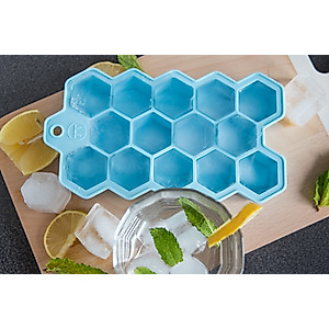 Outset Silicone Hexagon Ice Cube Tray, Large Cubes