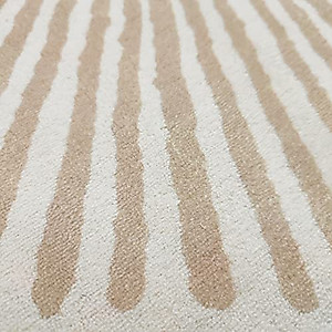 Lacomfy Modern Abstract Rug 5.2Ft Large Round Bedroom Rug Soft Mat Contemporary Living Room Rug Nonslip Floor Carpet Geometric Dining Room Rug Circle Carpet Throw Rug for Home Decor, Coffee