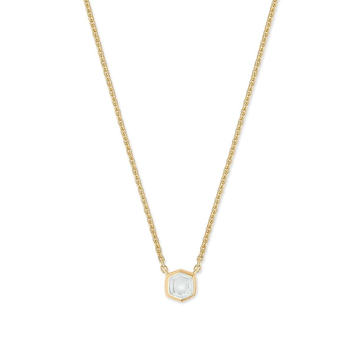 Kendra Scott Davie Pendant Necklace in 18K Gold Vermeil, Fine Jewelry for Women, Rock Crystal