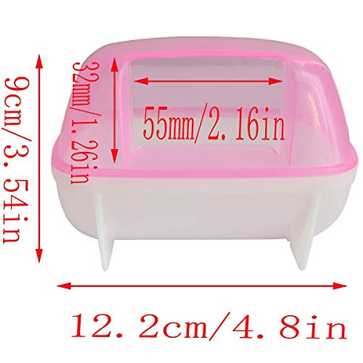 LQ Industrial Hamster Sand Bathroom Pink Plastic Sand Bathroom Bath Pool Cleaning Tool for Chinchilla Ferret Hamster