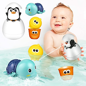 Bath Toys for Toddlers 1-3 Year Old - Pop-up Hatch Egg,Wind Up Swim Turtle,Lemon Cup with Interactive Bath Toys for Baby Bathtub Water Toys -Toy for 1 2 3 4 5 6Years Old Boy Girls for Gifts