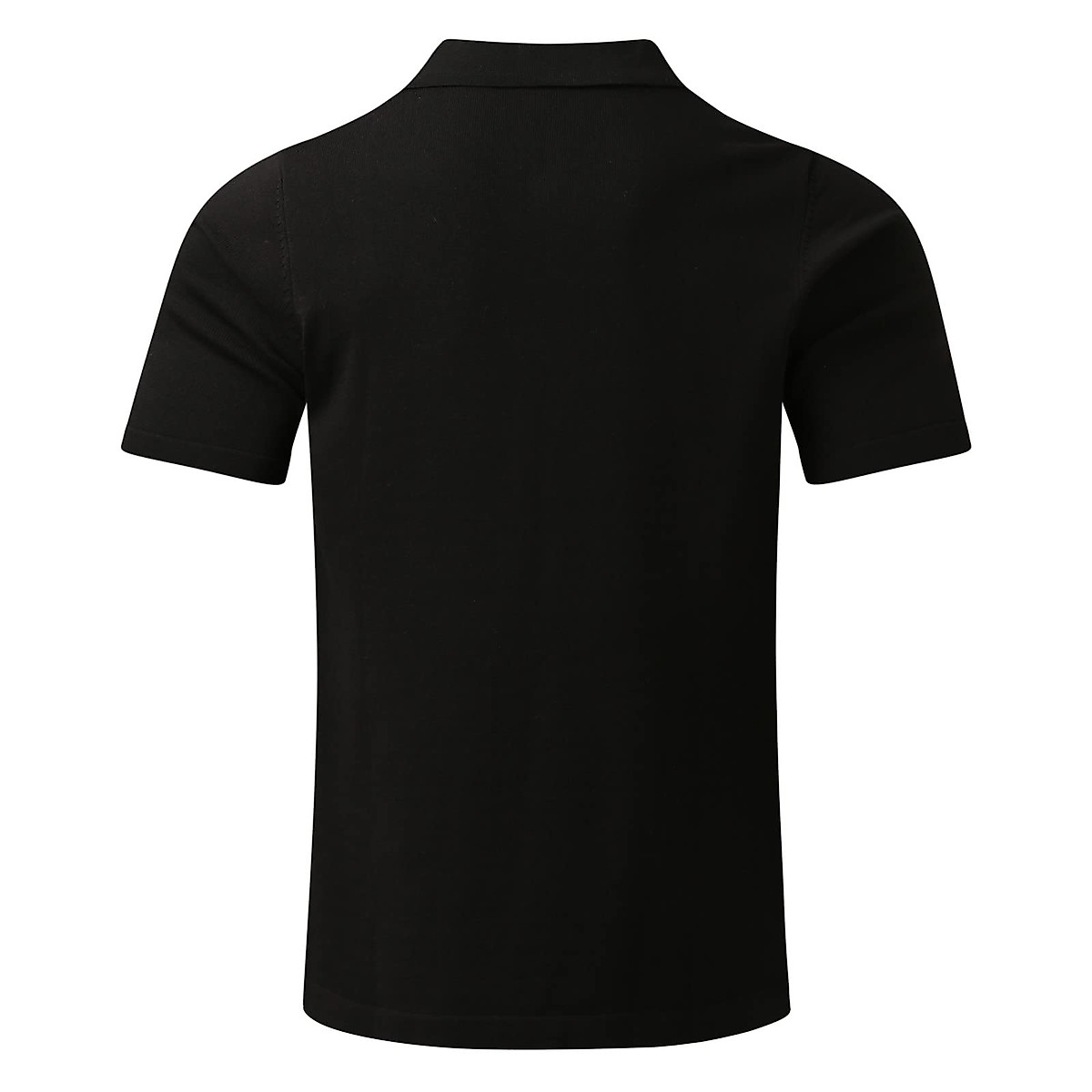 Mens Fashion Casual Button Lapel Short Sleeve T Shirt Jacket Top Male Casual Printing Sports Tennis T Shirt Black