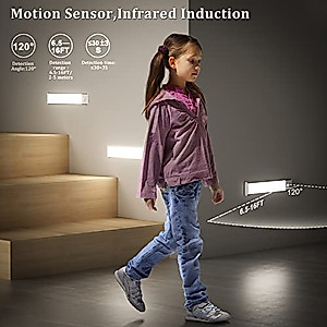 Under Cabinet Lights, Rechargeable Motion Sensor Light Indoor Stick-On Magnetic Battery Operated Lights (1500 mAh),Wireless LED Under Counter Lights Closet Lights for Kitchen Basement Hallway(2 Pack)