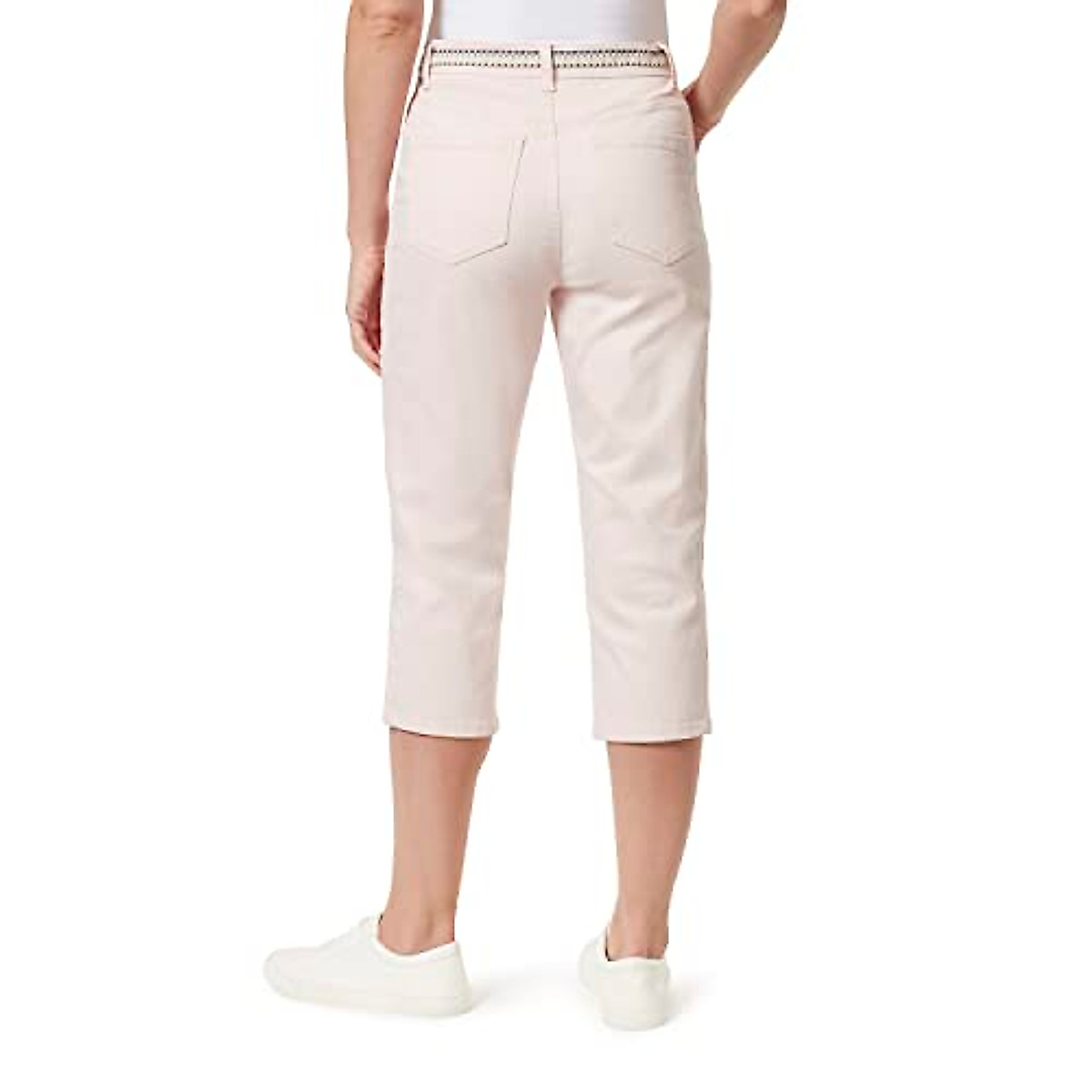 Gloria Vanderbilt Women's High Rise Belted Capri, Rosy Pink