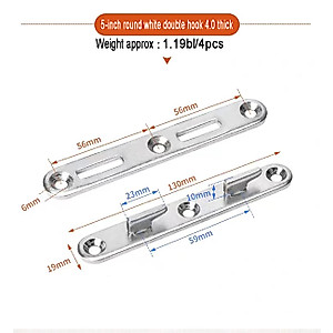 BETOCI Bed Rail Fasteners 5.12" Wood Bed Rail Connecting Fittings Heavy Duty Bed Frame Rail Hardware Set of 4