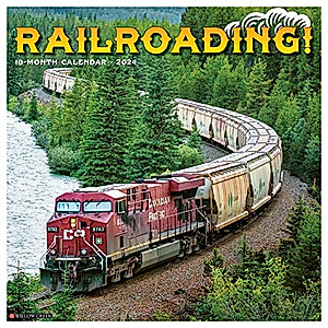 Willow Creek Press Railroading Monthly 2024 Wall Calendar (12" x 12")